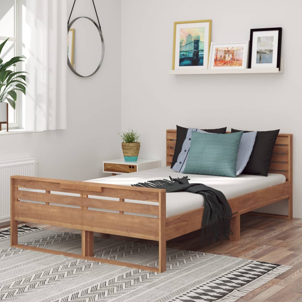 Berkfield Bed Frame Solid Teak Wood 120x200 cm – Berkfield Home