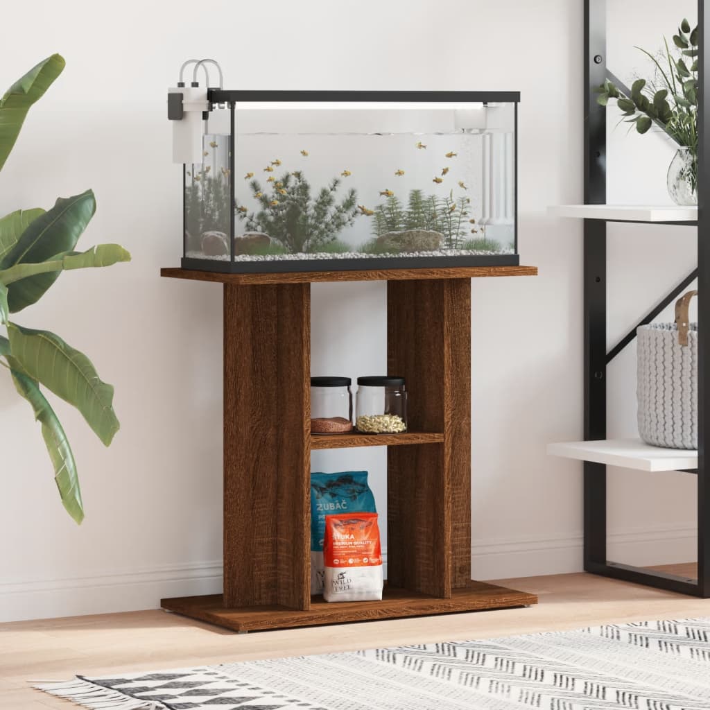 Oak Fish Tank Stand Cabinet Aquarium Stand Brown Oak 120x40x60 Cm