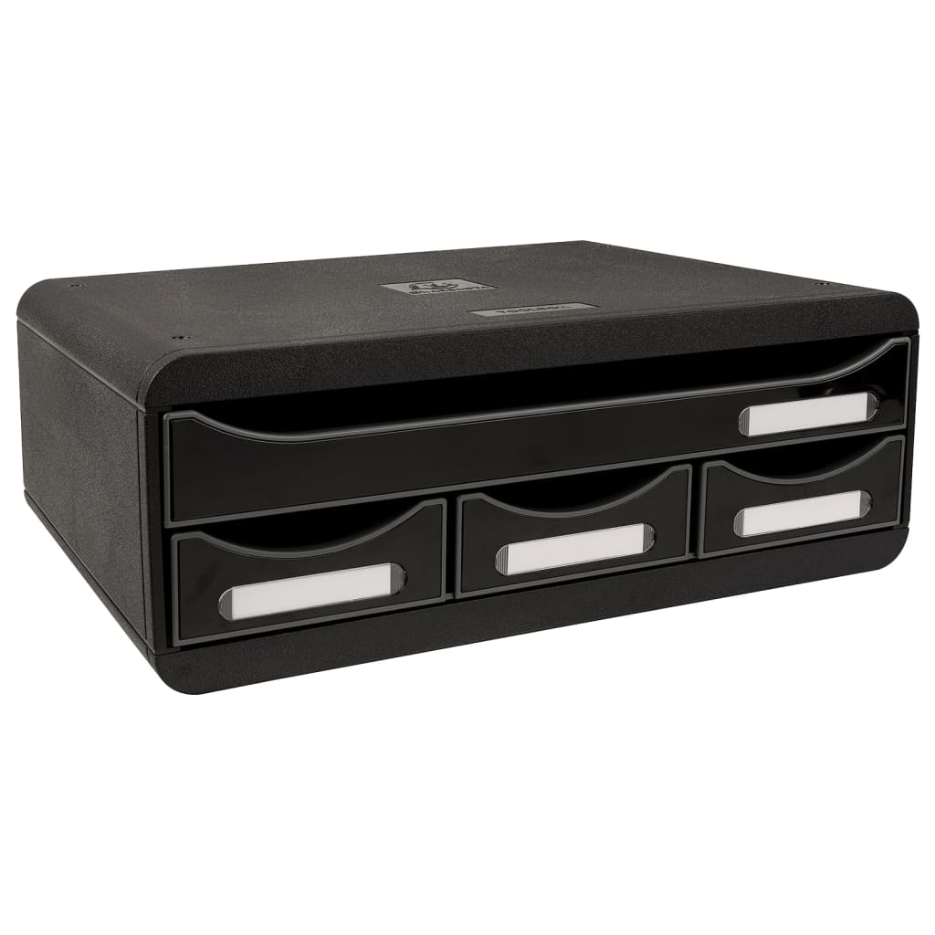 Exacompta Desktop Drawer Set Toolbox with 4 Drawers Glossy Black ...